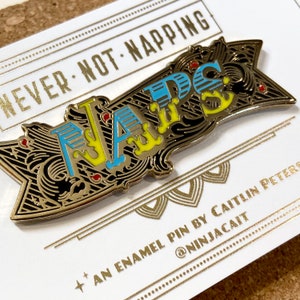 NAPS Pin Perfect for Nap Lovers Hard Enamel Pin Gold Metal Shiny Flair ...