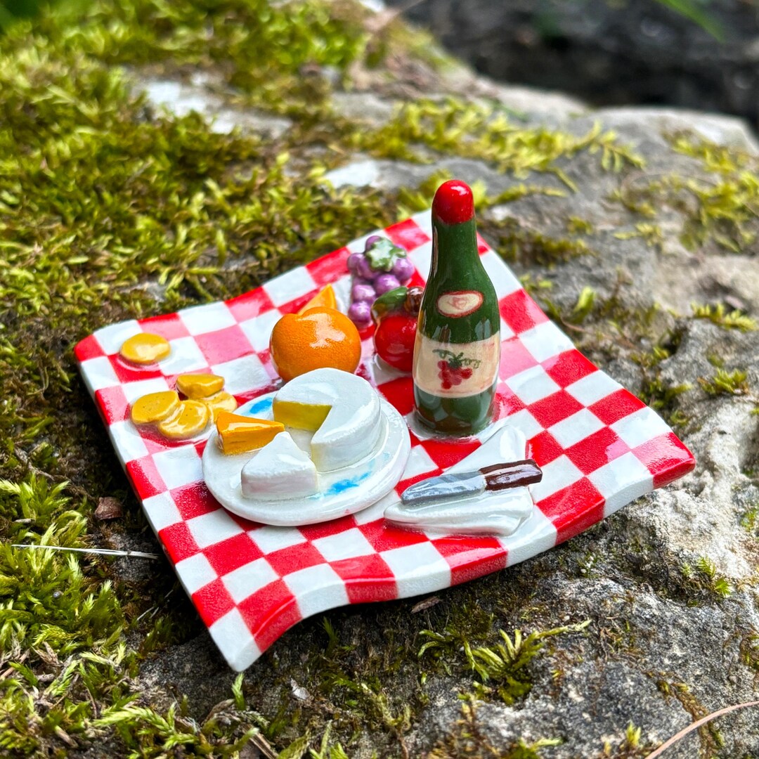 Mini Picnic Lunch Trinket/jewelry Dish - Tiny Food - Ceramic Piece ...