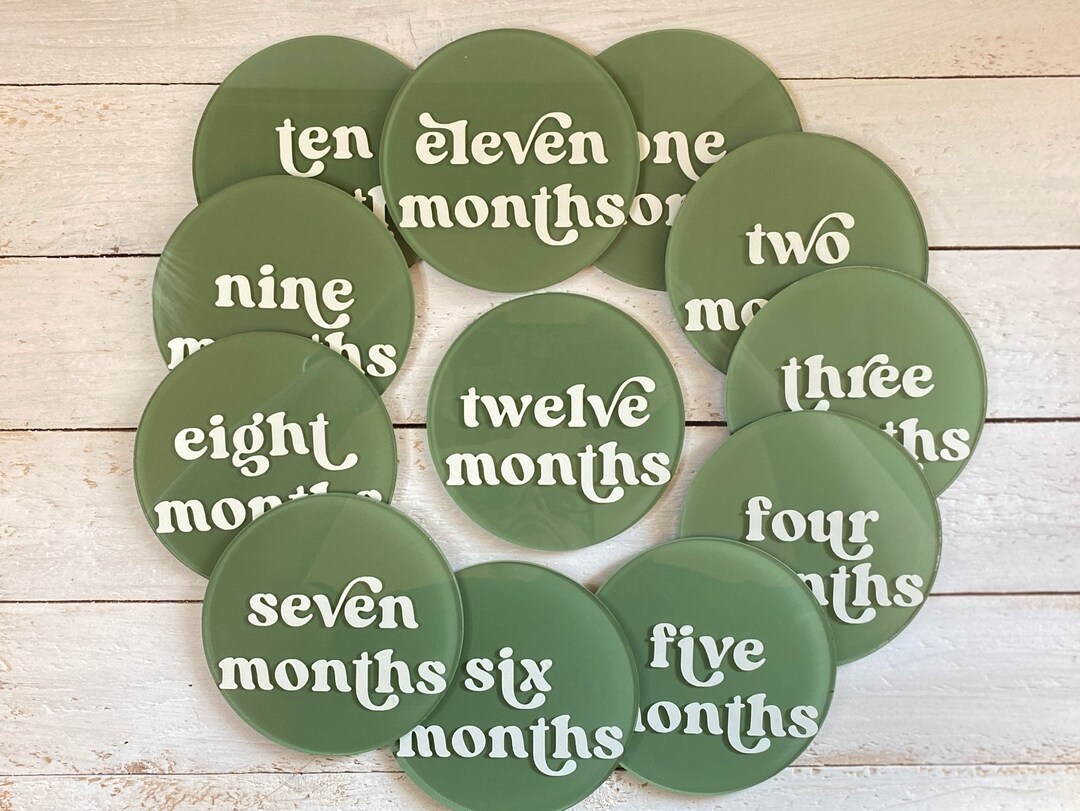 Acrylic Retro Baby Milestones Monthly Baby Milestones Rounds Baby’s ...