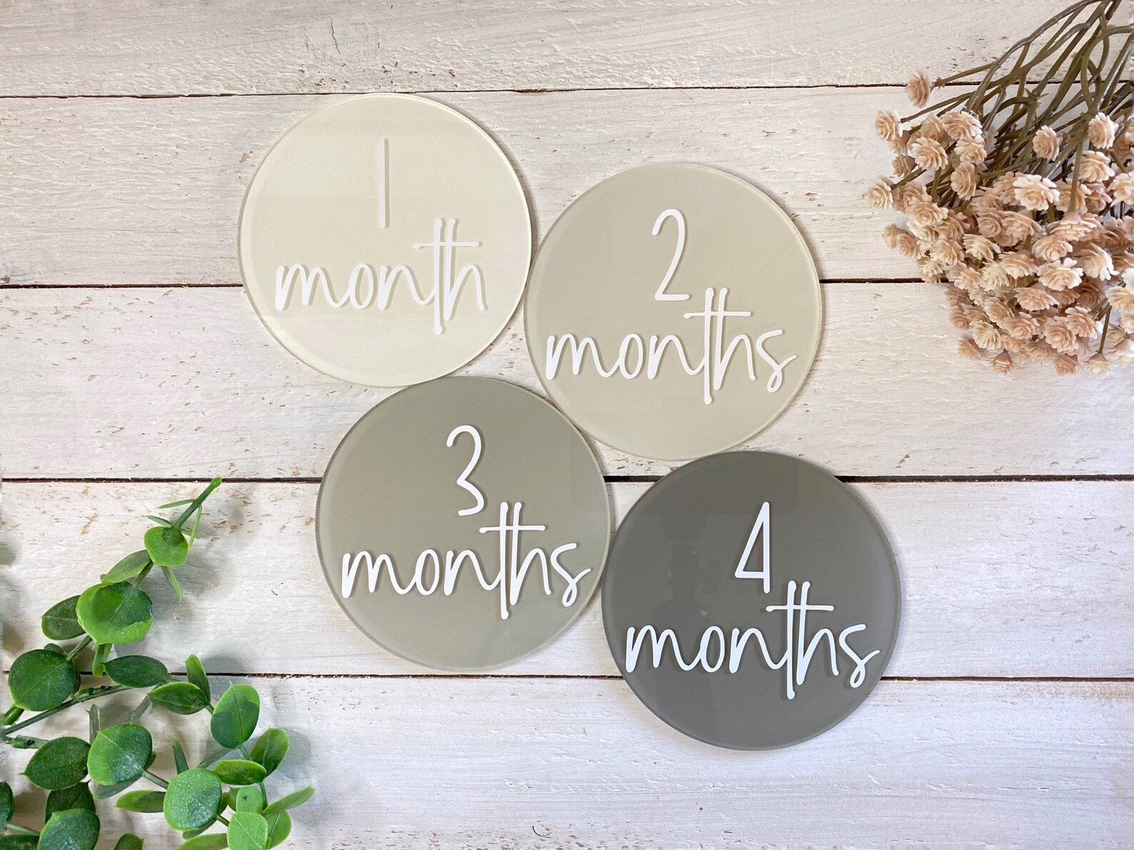 Acrylic Monthly Milestones Markers Baby Shower Gift Baby Photo Prop ...