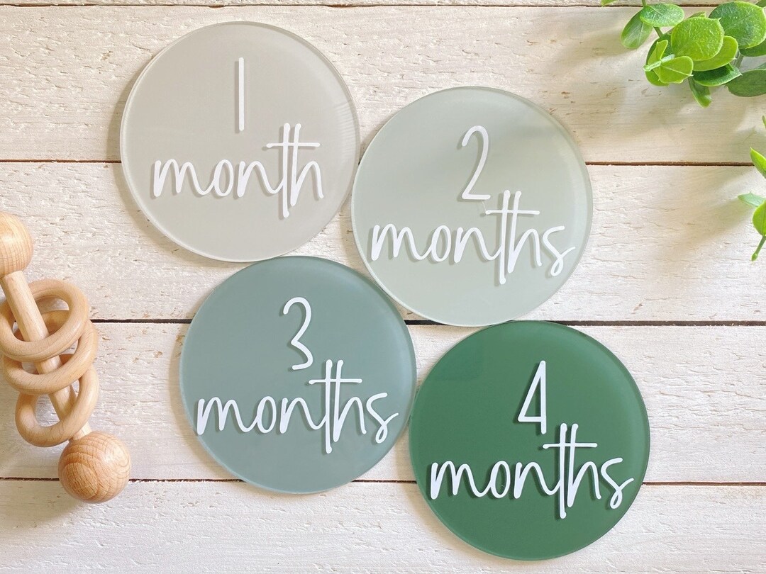 Acrylic Monthly Milestones Markers Baby Shower Gift Baby Photo Prop ...