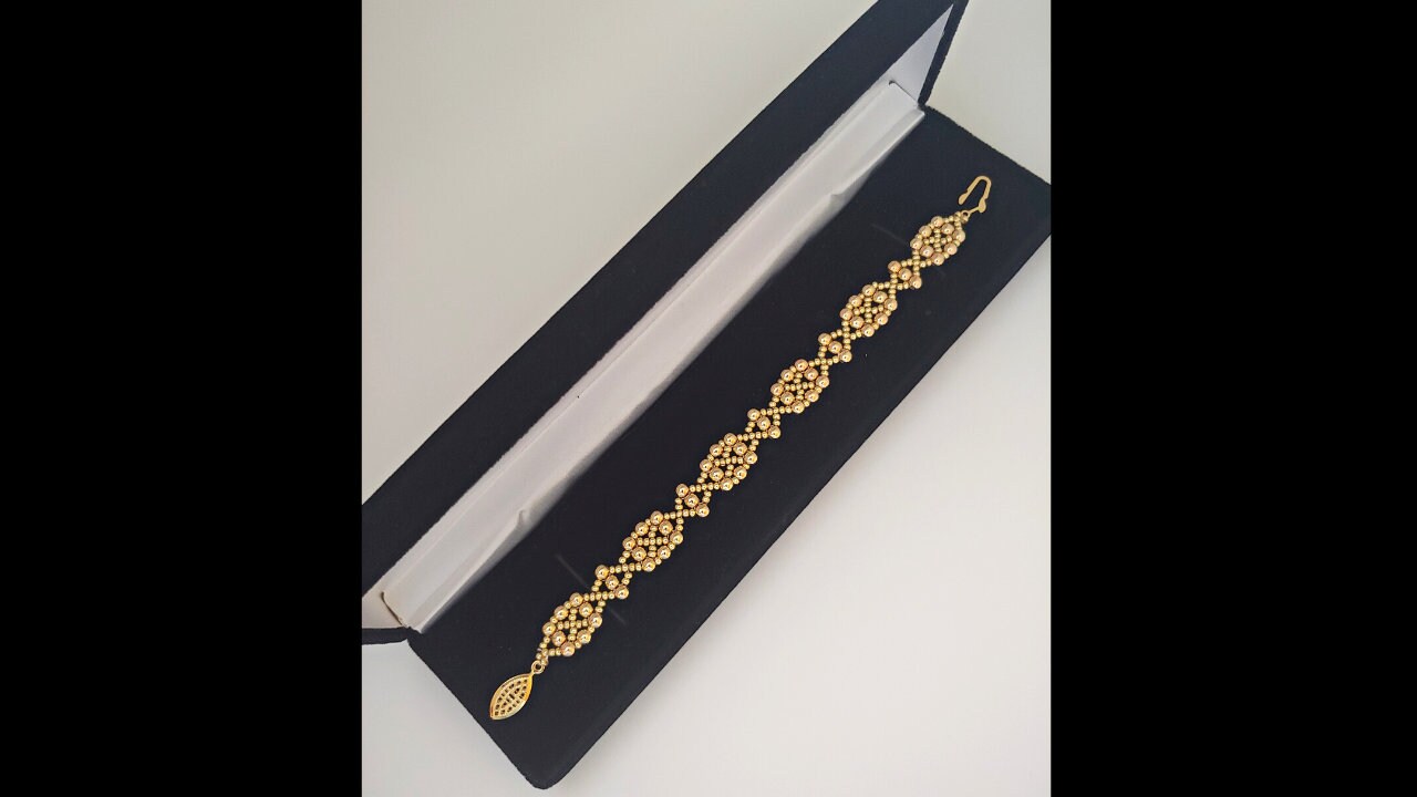Beaded Gold Bracelet Pattern. Bracelet Pattern With Instructions. - Etsy