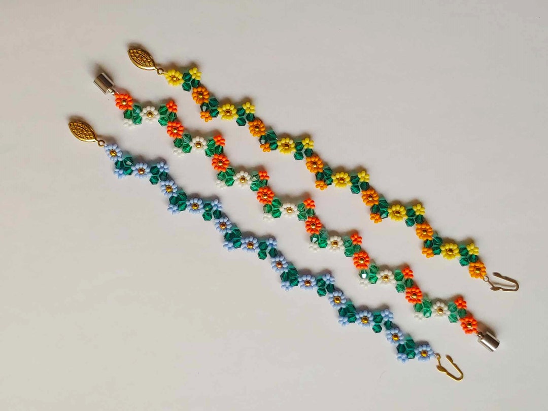 Diy Floral Bracelet Pattern. Beads Bracelet Pattern Step by Step With ...