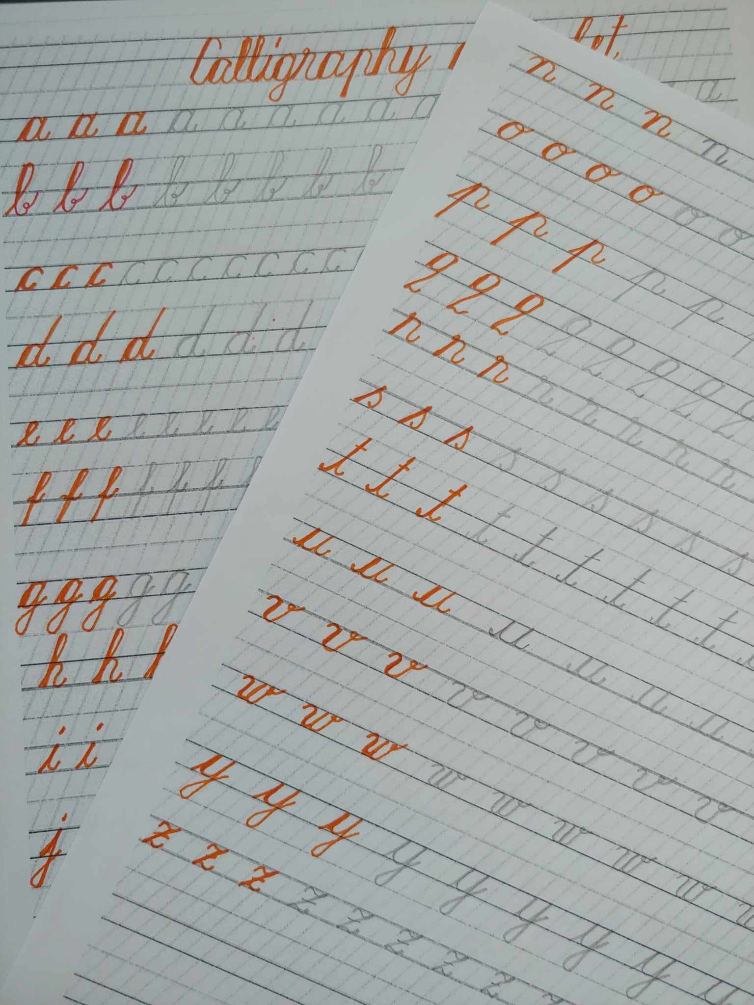 Calligraphy Practice Sheets. Printable Handwriting Worksheets Alphabet ...