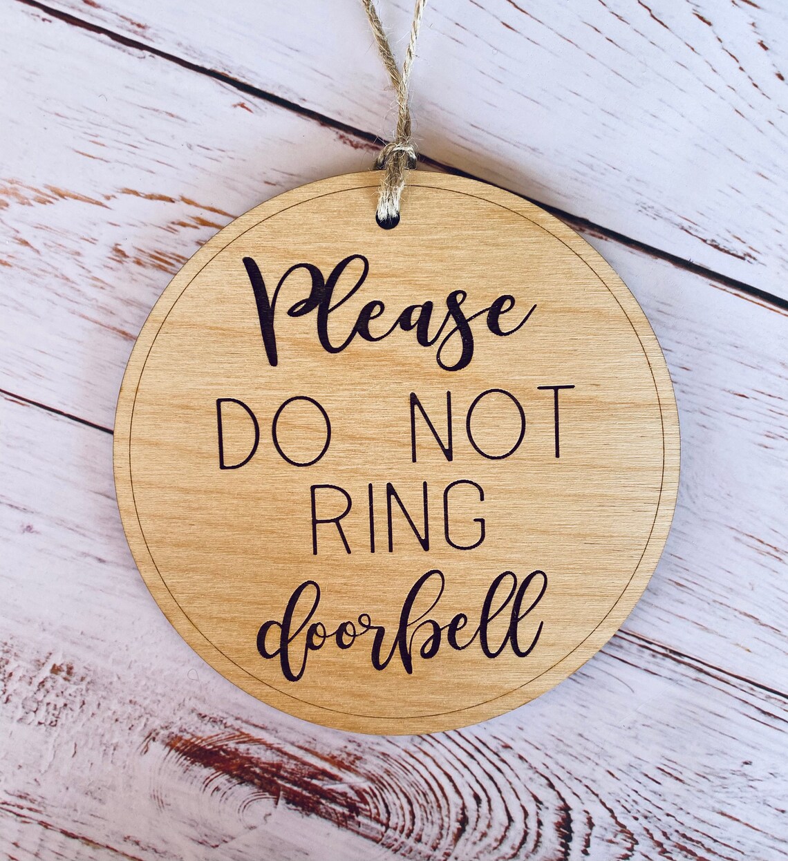 Please Do Not Ring Doorbell No Soliciting Sign Door Hanger | Etsy