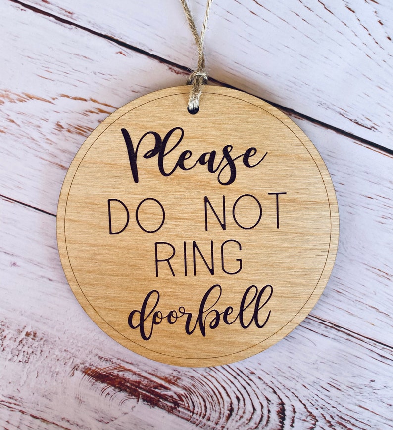 Please Do Not Ring Doorbell No Soliciting Sign Door Hanger | Etsy