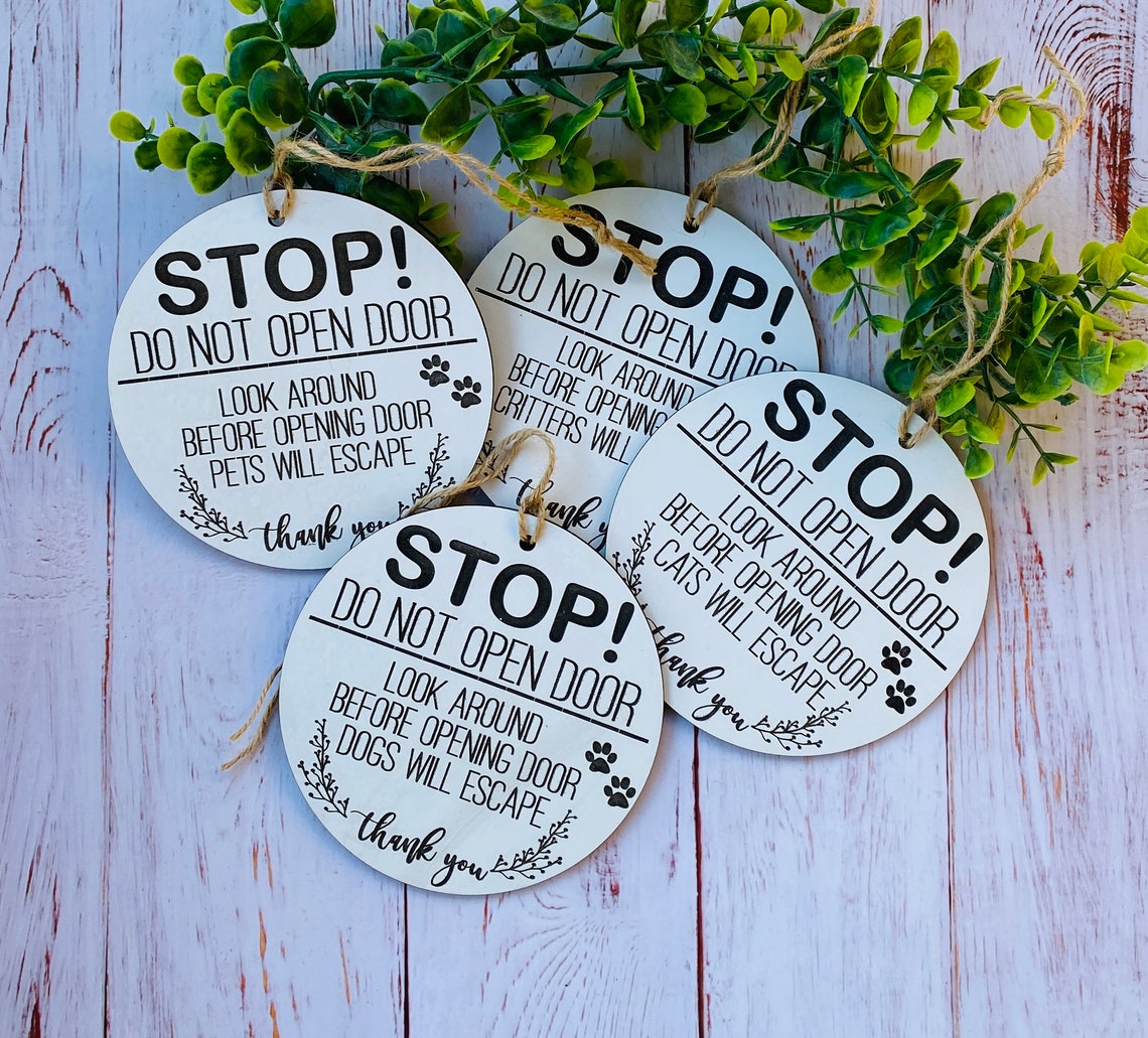 Pet Sign Do Not Open Door Sign Door Hanger Sign Dog Sign - Etsy