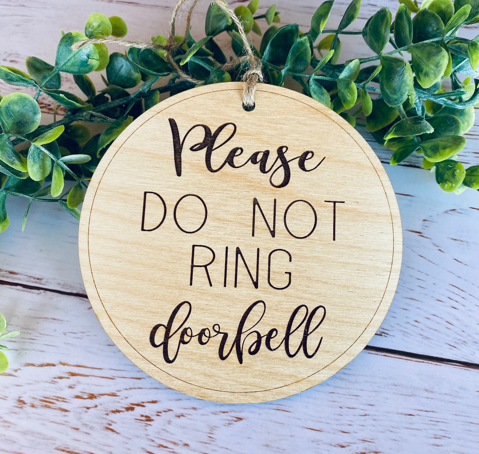 Please Do Not Ring Doorbell No Soliciting Sign Door Hanger - Etsy