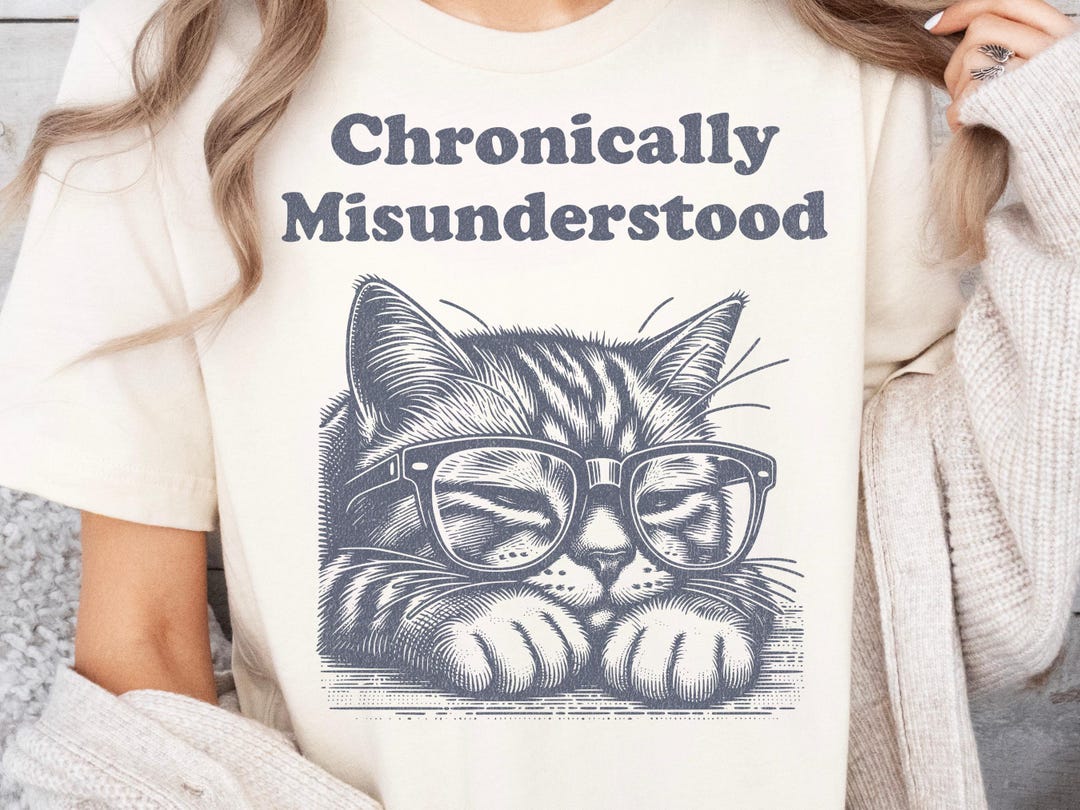 Cat ADHD Chronically Misunderstood Tee | Cat Lovers Graphic Top | ADHD ...