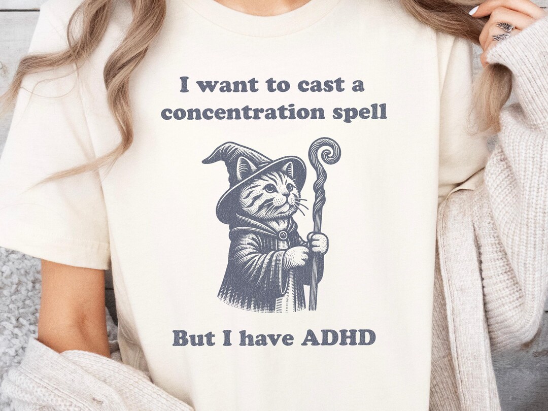 Funny Cat ADHD Shirt | Funny Cat Lover | ADHD Cat | ADHD Neurodivergent ...