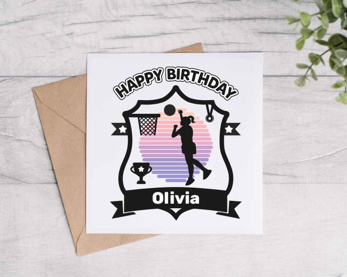 Personalised Netball Card - Happy Birthday Card for Netball Sports Fans ...