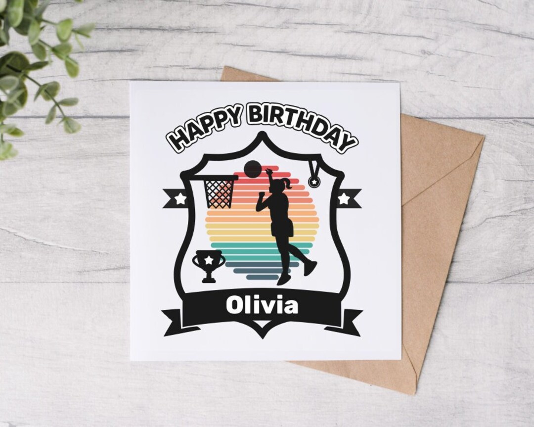 Personalised Netball Card - Happy Birthday Card for Netball Sports Fans ...