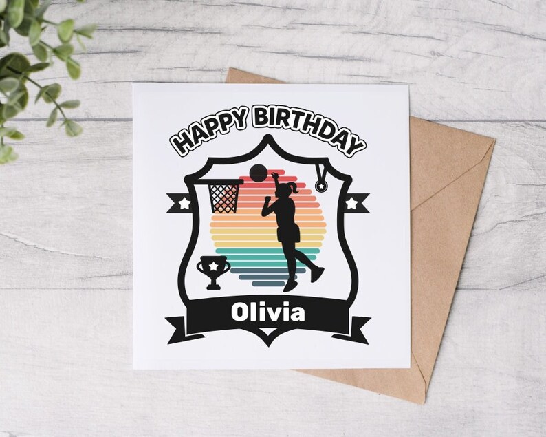 Personalised Netball Card - Happy Birthday Card for Netball Sports Fans ...