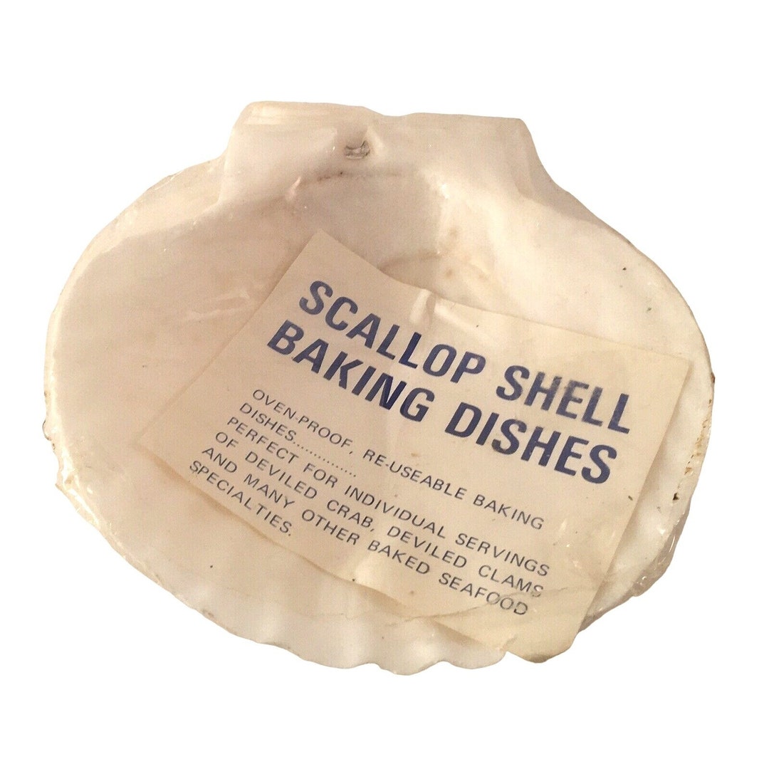 Scallop Seashell Baking Serving Dish Oven Proof Re-usable 4.5" Set 4 ...