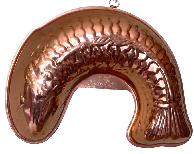 Vintage Solid Copper Koi Fish Jello Gelatin Mold 11.75 X 3 Retro ...