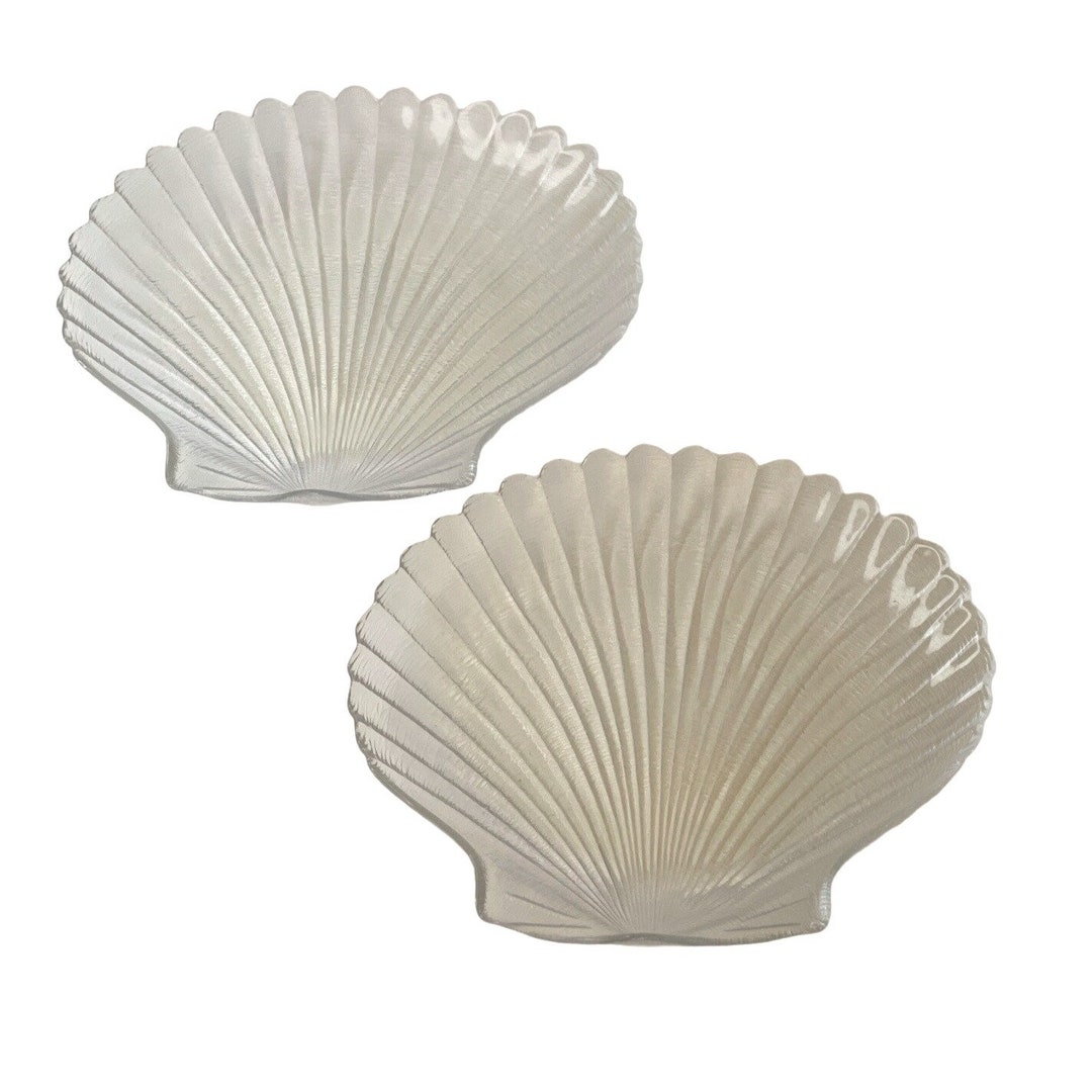Clam Shell Seashell Shaped Clear Plates 8 X 7.75 X 1 Set of 2 - Etsy
