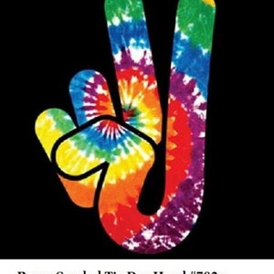 Rainbow Peace Sign Hand T Shirt, Tie Dye Peace Symbol Fingers ...