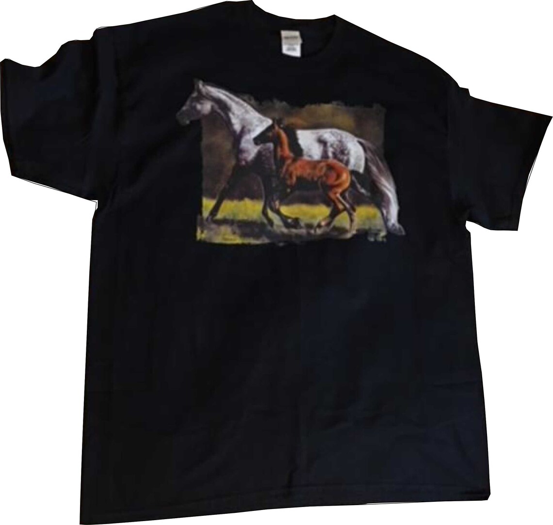 Horse T Shirt, Dapple Gray Mare & Bay Foal (sweatshirt, Hoodie ...