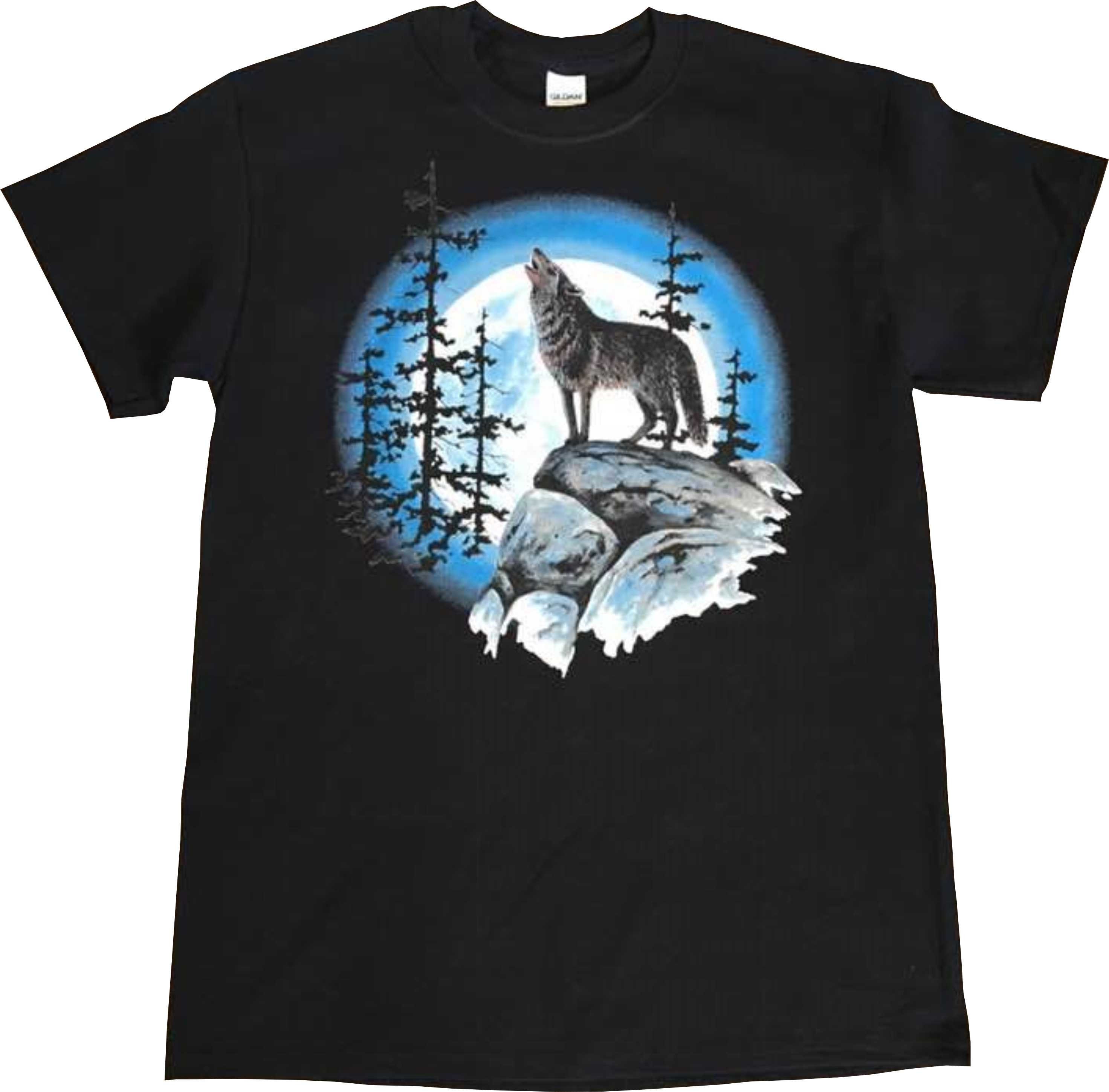 Wolf Shirt Wolf Howling at the Moon T Shirt Quilt Fabric | Etsy