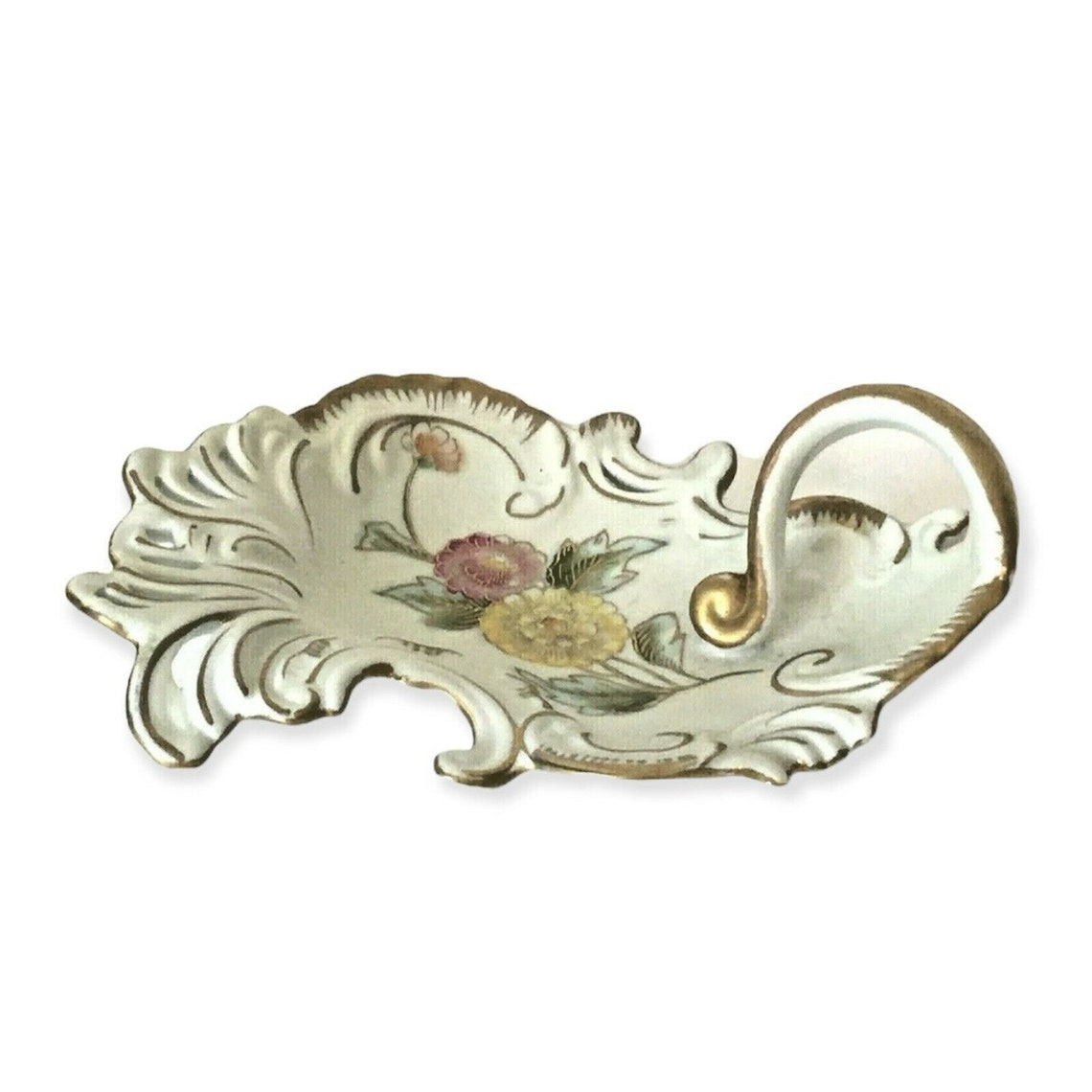 Antique German Nappy Dish Lemon Server Handle Bowl Leaf - Etsy