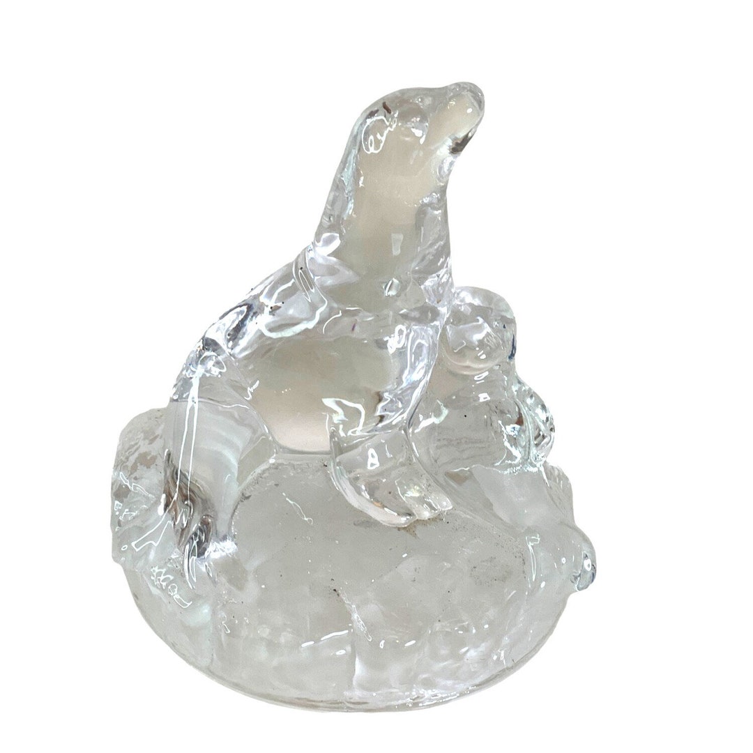 Cristal D'arques Seal Family Mom and Pup 24% Lead Crystal Figurine 5.5 ...