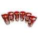 Vintage Dominion Glass Set Ruby Red Flash Atomic Pinwheel 70's Rare MCM ...
