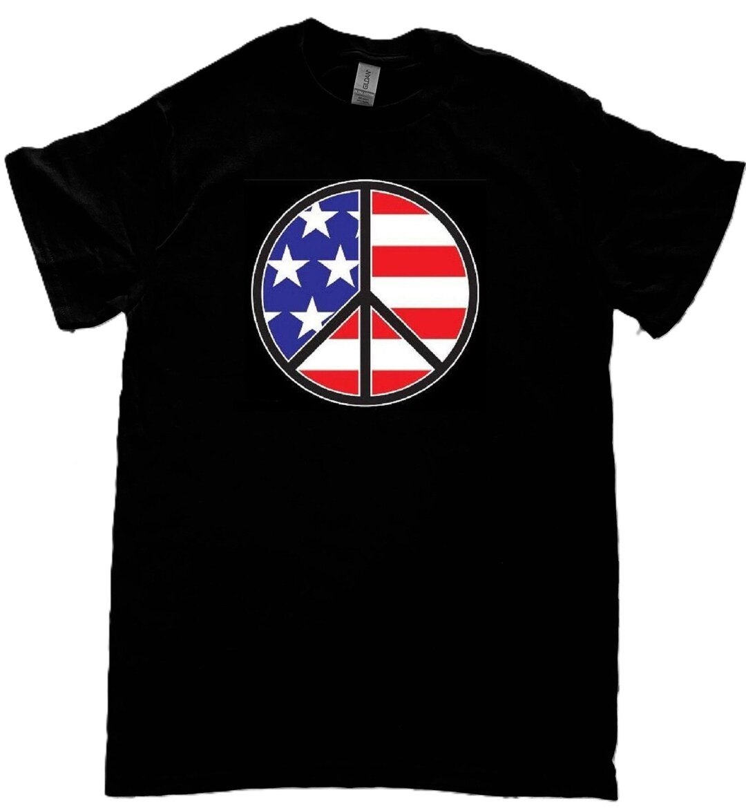 Peace Sign T Shirt, Patriotic US Flag Peace Symbol (sweatshirt, Hoodie ...