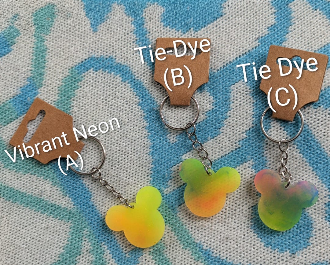 Vibrant Neon Mickey Keyring Collection - Etsy