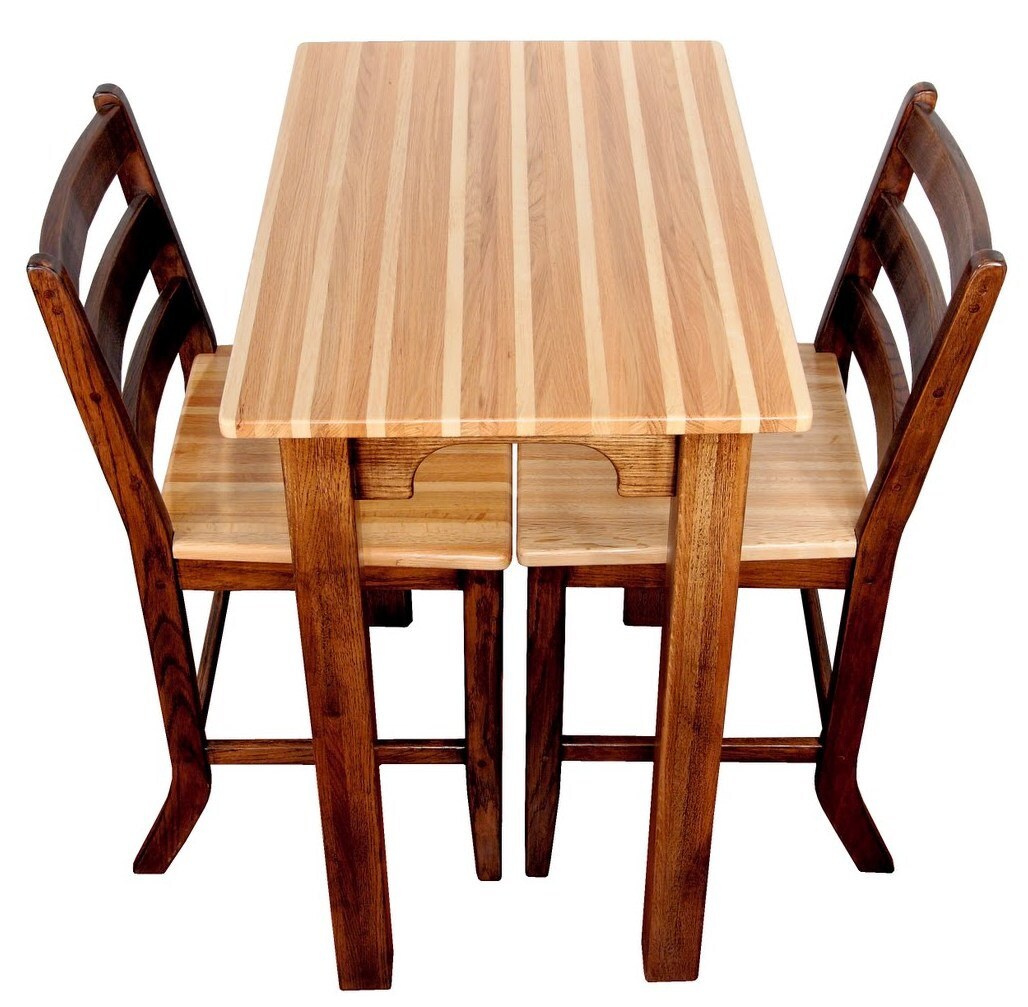 Solid White Oak High Table and Chair Set - Hand Laid, Made in USA - Etsy