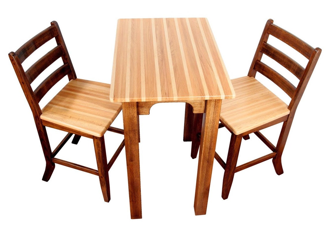 Solid White Oak High Table and Chair Set - Hand Laid, Made in USA - Etsy