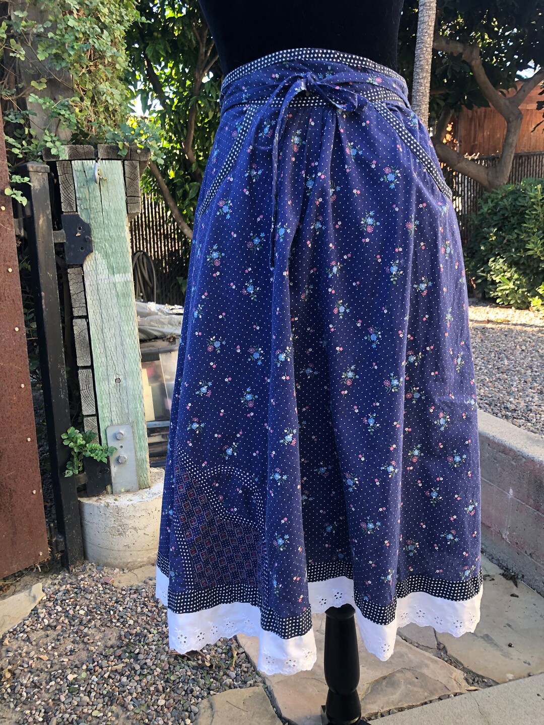 Boho Blue Gunnies Midi Skirt. - Etsy