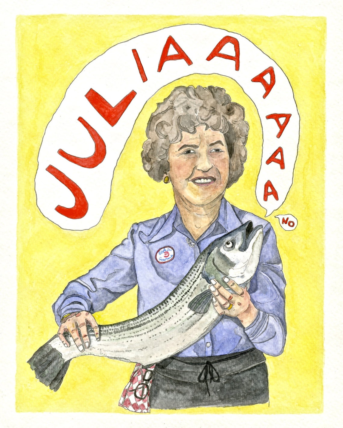 Julia Child & Fish Print - Etsy