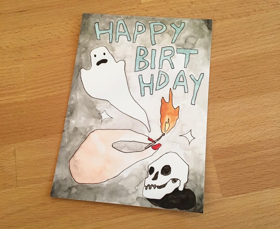 Spooky Happy Birthday Print 5x7 - Etsy