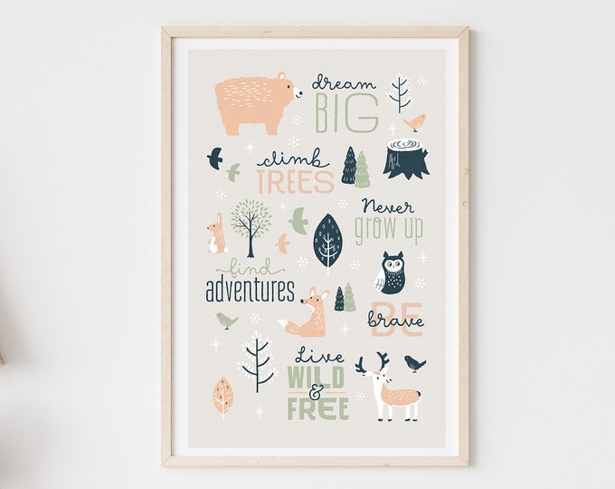 Kids Quotes Poster Forest - Etsy