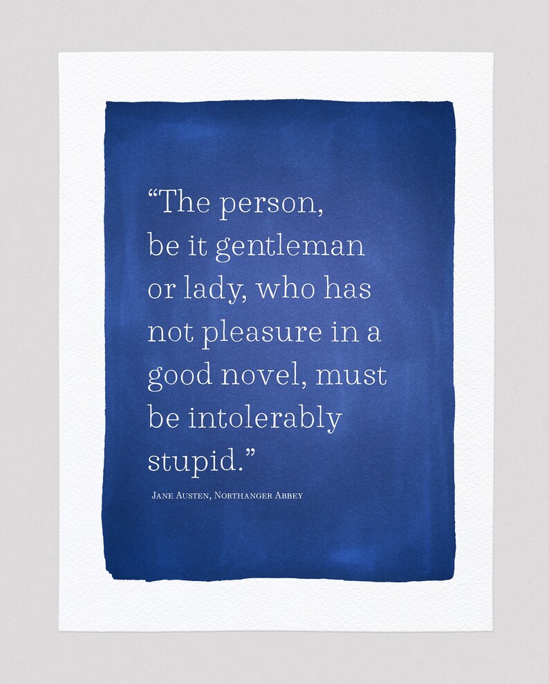 Jane Austen Quote - Northanger Abbey - Etsy