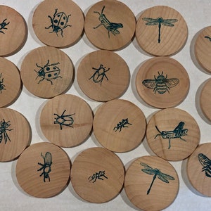 Wooden Matching Memory Game (insects) - Essential Montessori - Etsy
