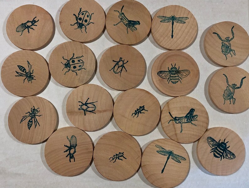 Wooden Matching Memory Game insects Essential Montessori - Etsy