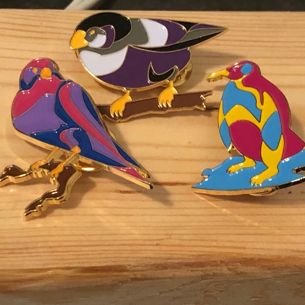 Bird Enamel Pin - Etsy