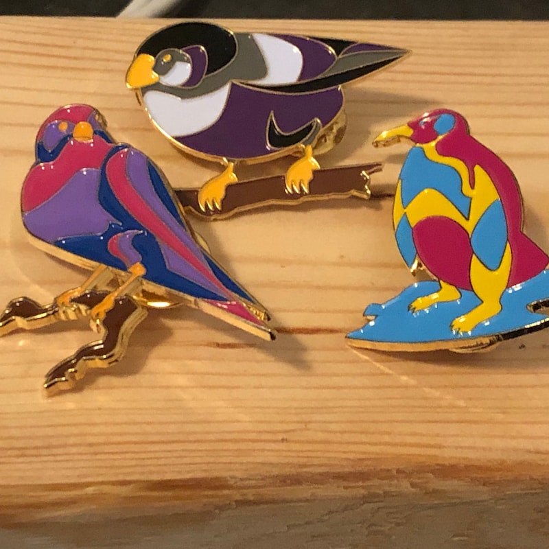 Bird Enamel Pin - Etsy