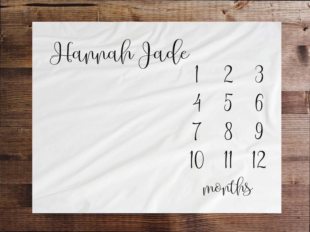 Baby Milestone Blanket Month Blanket Baby Baby Growth Tracker Fleece ...