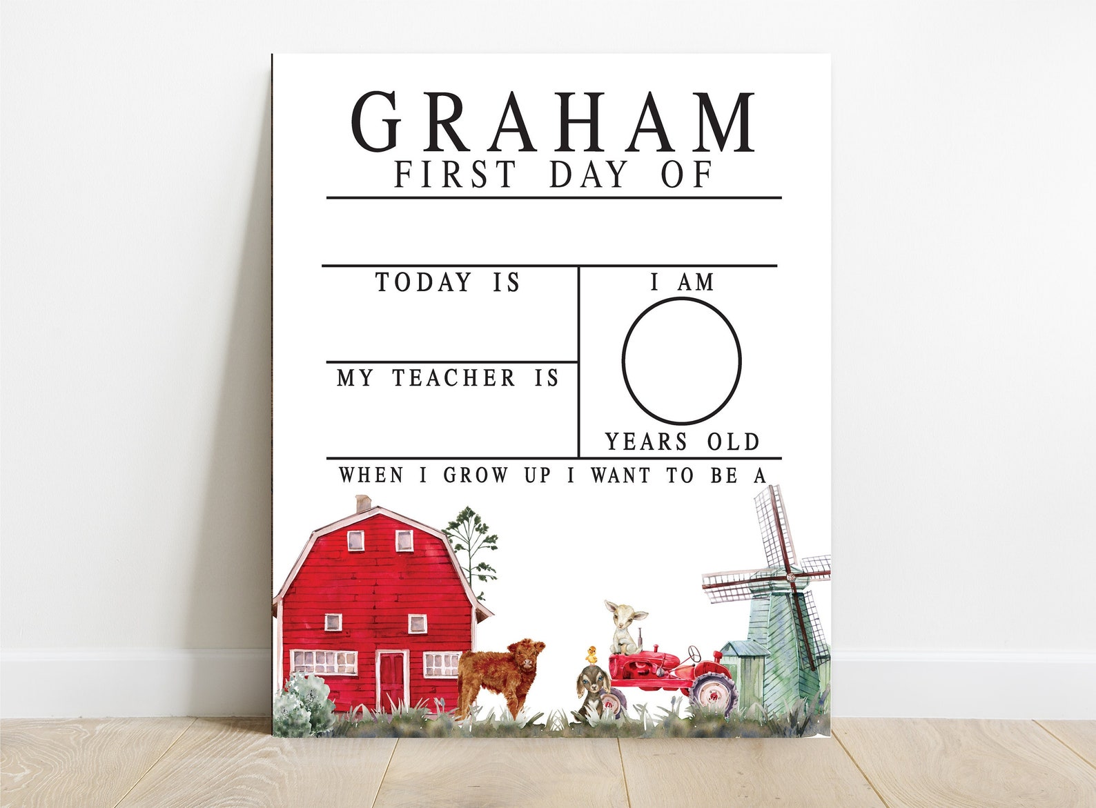 Farm Theme First Day of School Sign Back to School Sign - Etsy