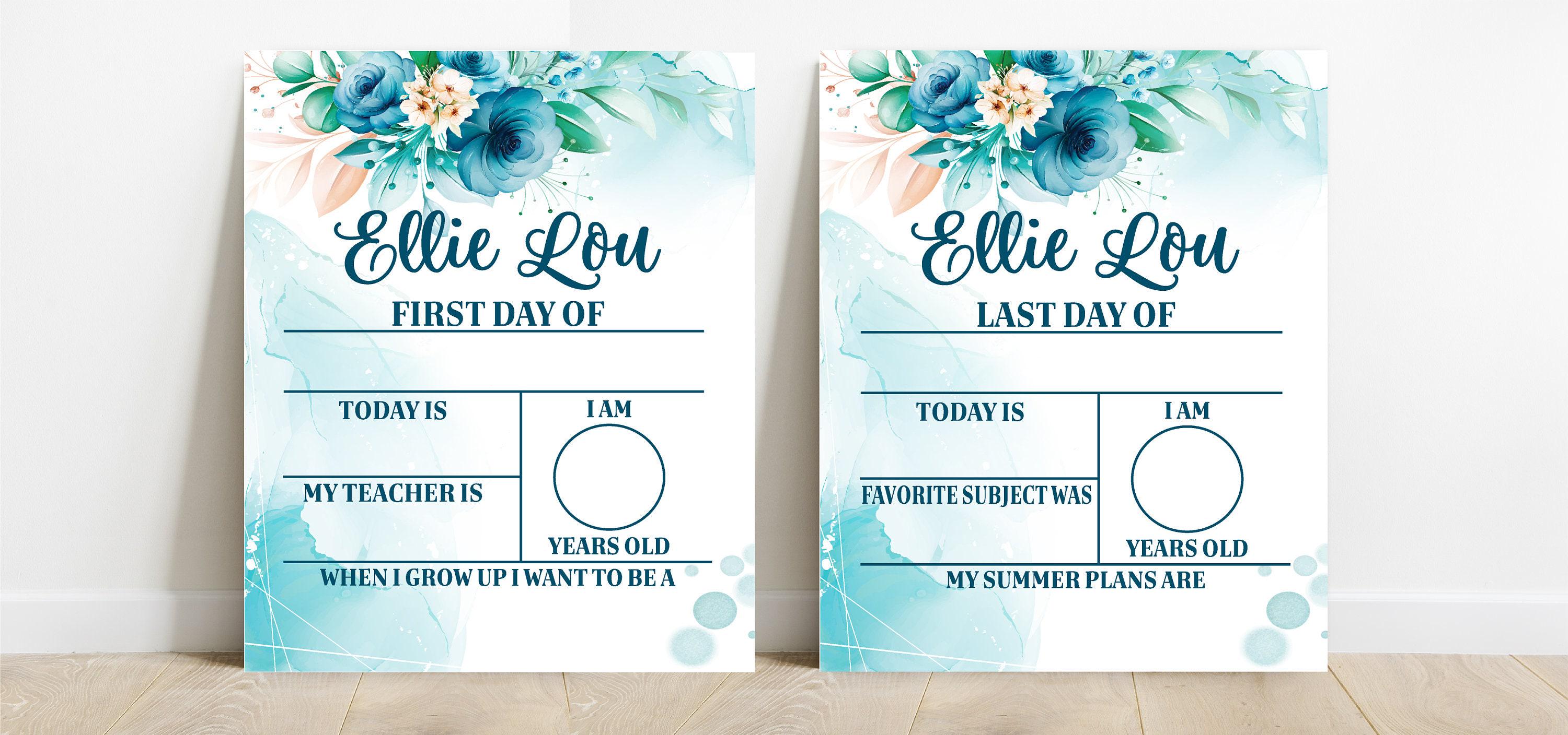 Boho Floral First Day of School Sign, Back to School Sign, Reusable ...
