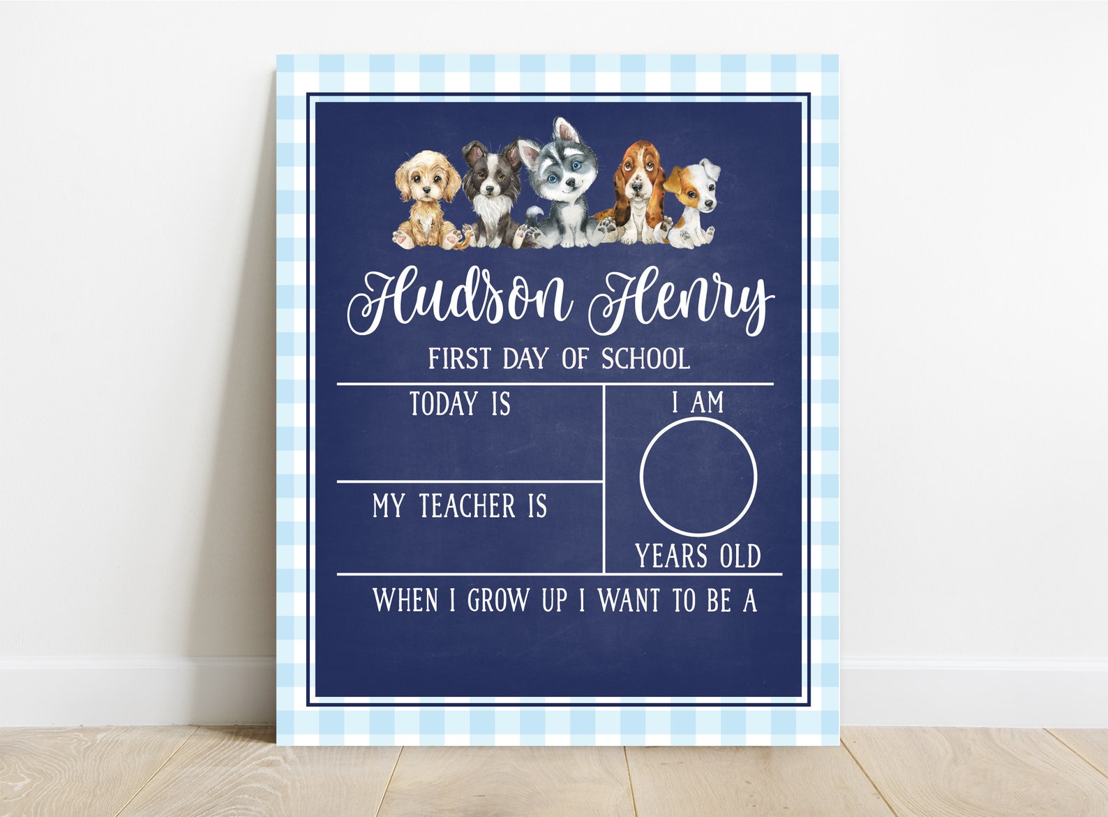 Puppy Back to School Sign First Day Of School Sign Reusable | Etsy