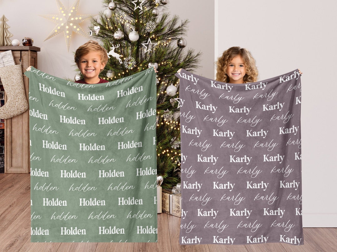 Kids Name Blanket, Personalized Blanket for Kids Christmas Gift, Name ...