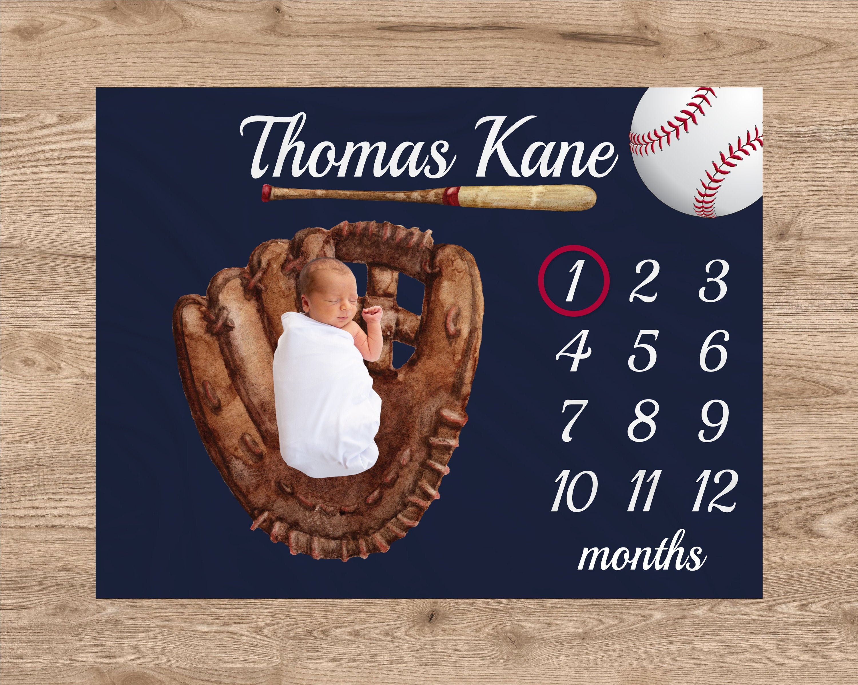 Baseball Milestone Blanket Boy Sports Growth Blanket - Etsy UK