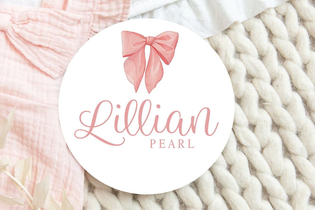 Classic Girl Baby Sign, Pink Bow Nursery Sign Decor, Pink Bow Baby ...