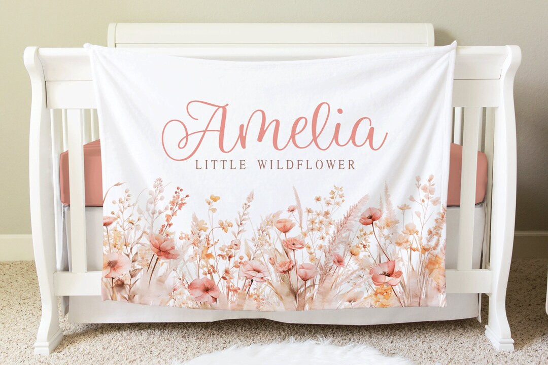 Wildflower Baby Blanket, Wildflower Baby Shower Gift, Wildflower ...