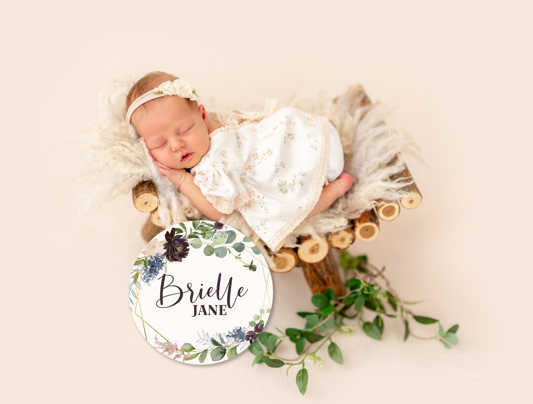 Personalized Baby Name Sign Custom Wooden Floral Baby Name Gift Newborn ...