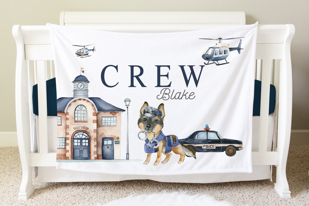 Police Baby Blanket, Police Officer Nursery Decor, Police Baby Shower ...