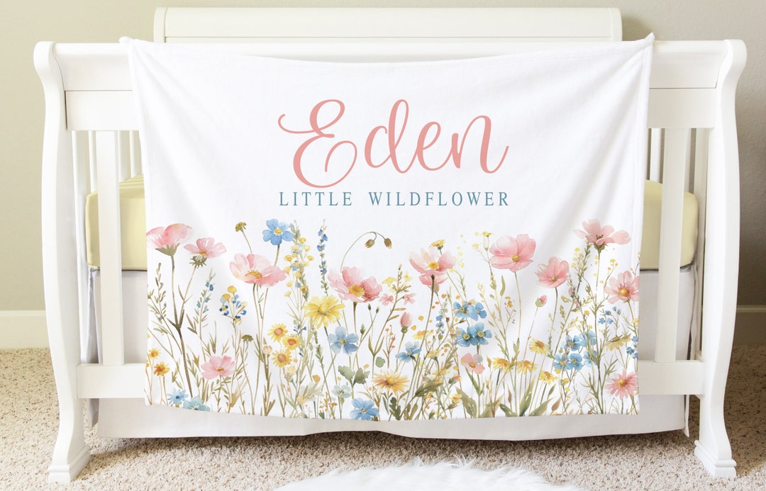Wildflower Baby Blanket, Wildflower Baby Shower Gift, Wildflower ...